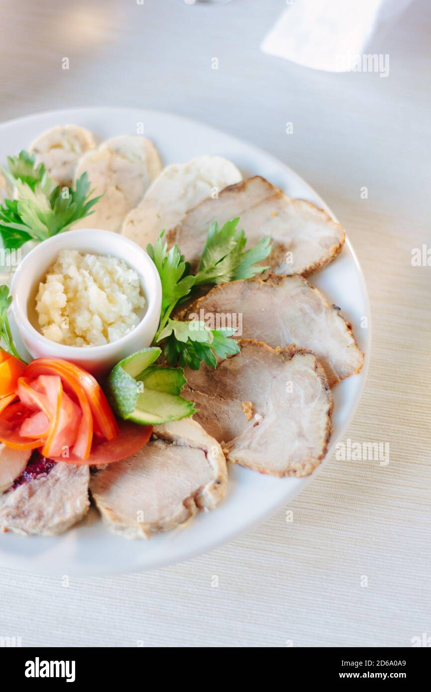 Catering table at restaurant with nice delicios food Stock Photo - Alamy