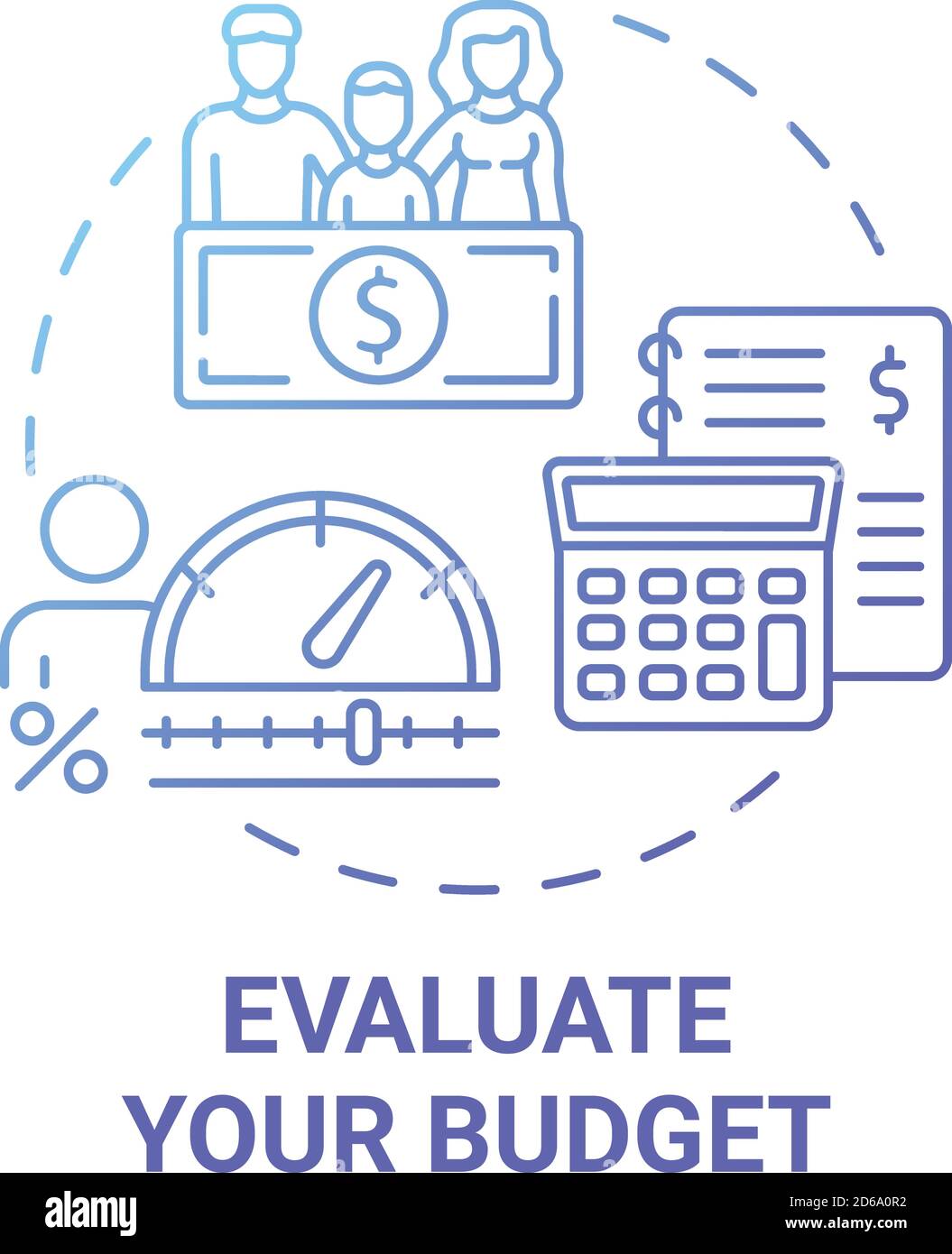 Evaluate budget concept icon Stock Vector Image & Art - Alamy
