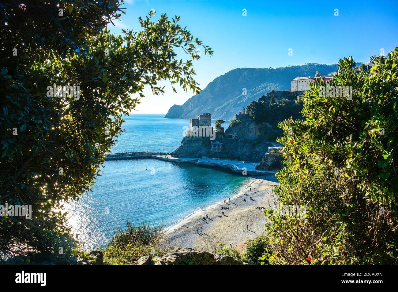 on the trail of the path of love at the Cinque Terre in Liguria Italy ...