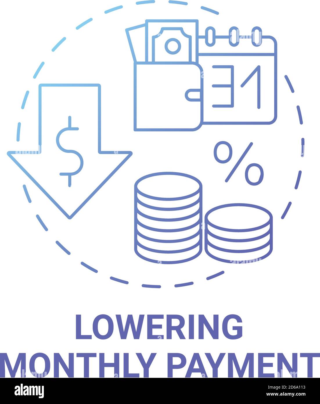 Lowering monthly payment concept icon Stock Vector Image & Art - Alamy
