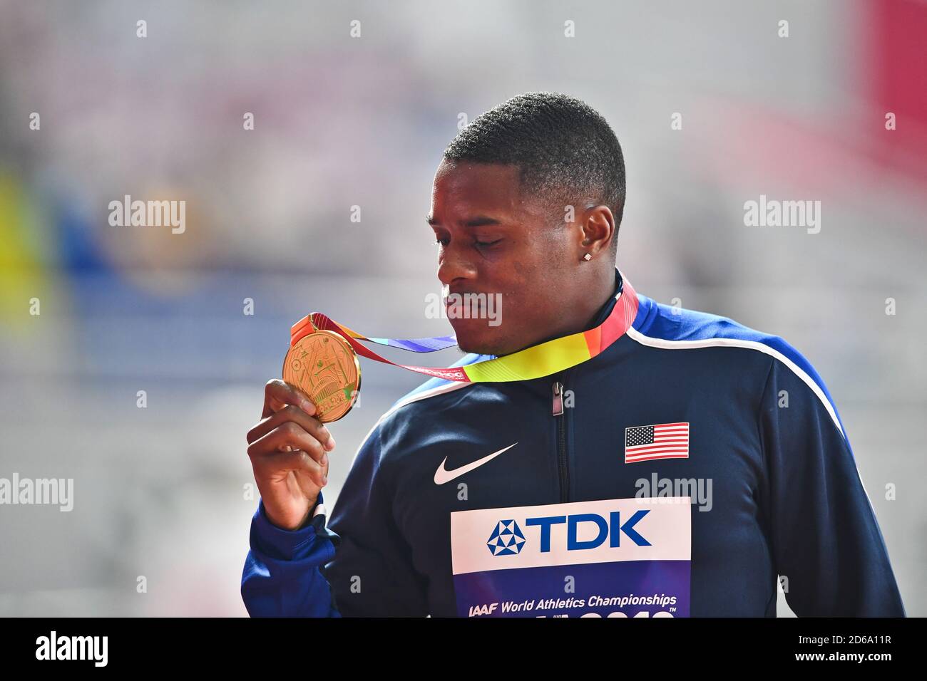 Christian Coleman (USA), 100 Metres Men Gold Medal. IAAF World ...