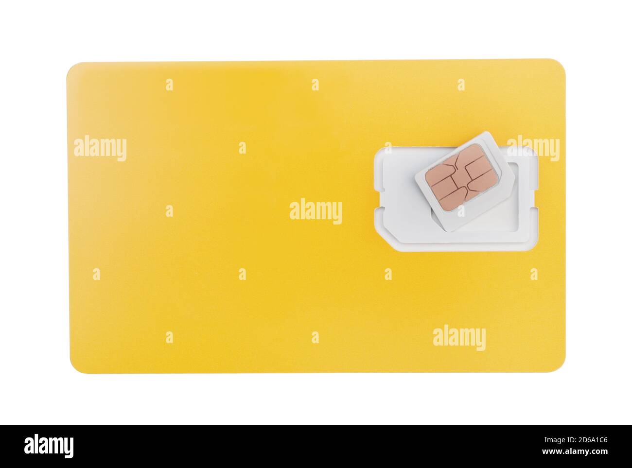 Plastic SIM card for mobile phone isolated on white. Top view Stock ...