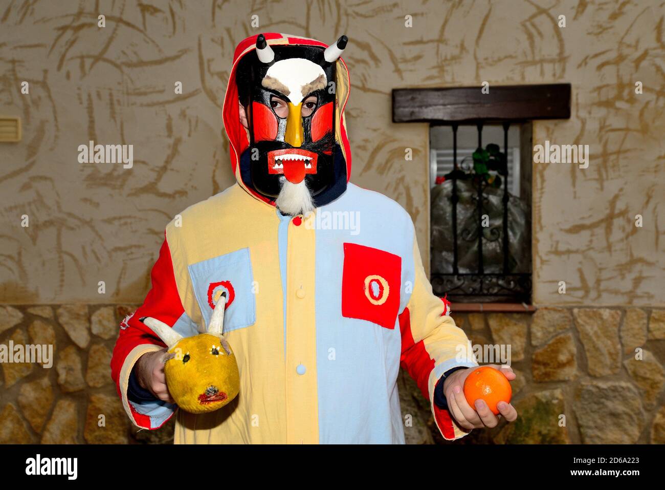 Botarga. Traditional mask of Arbancon, Guadalajara, Spain Stock Photo ...