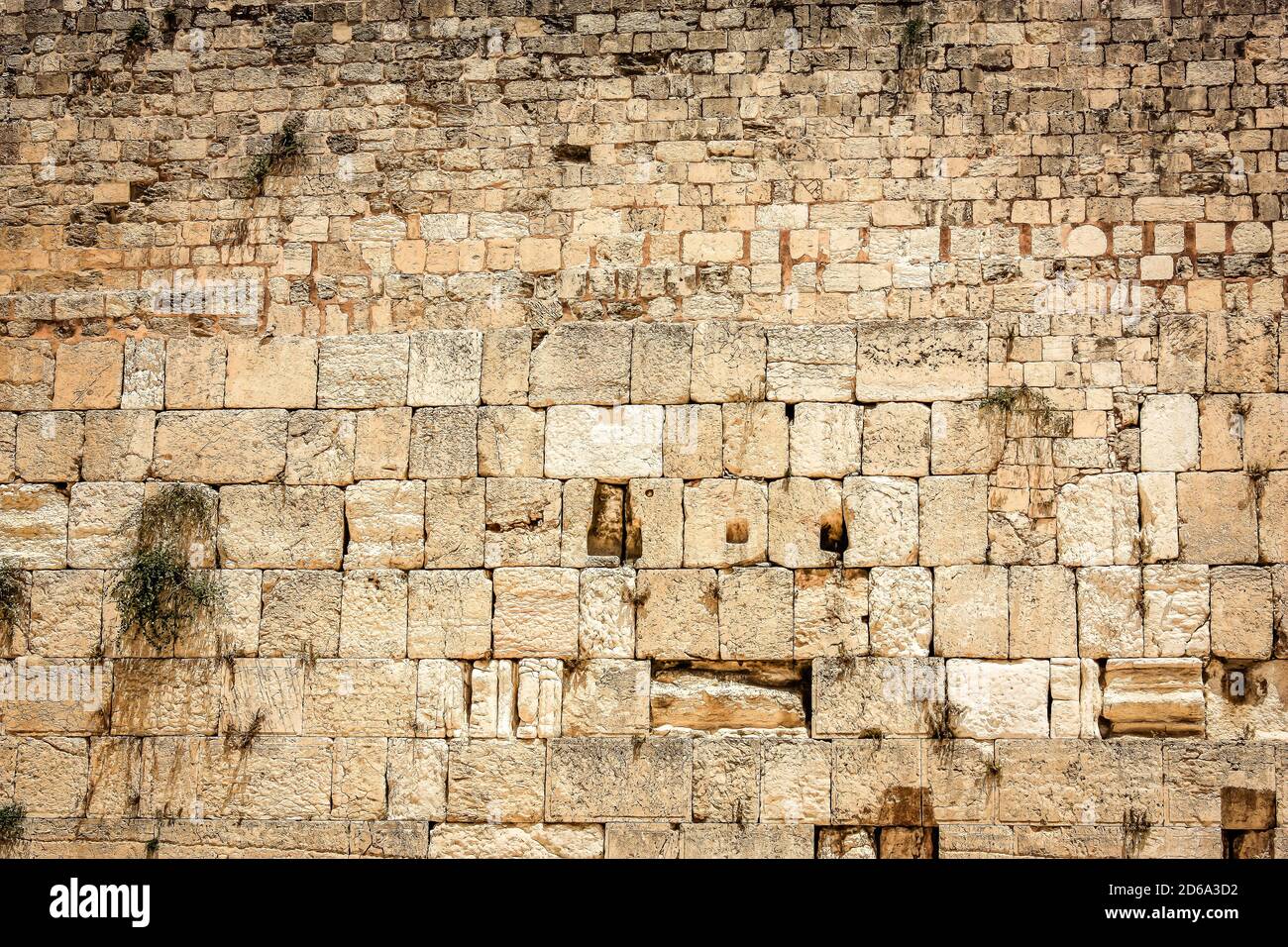 Close up of The Western Wall, Wailing Wall, often shortened to The ...