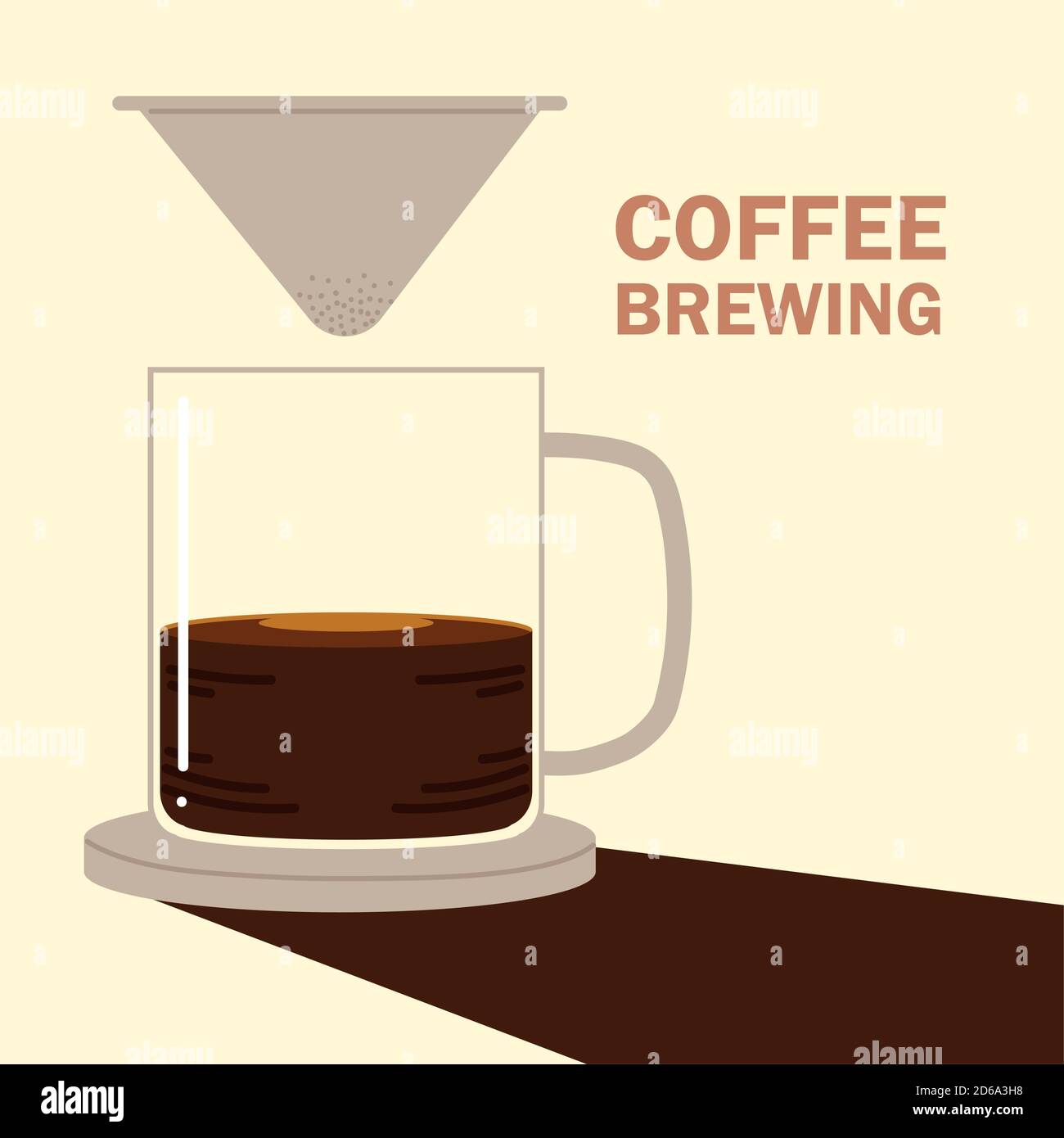 coffee brewing methods, hot beverage drip with coffee cup vector ...