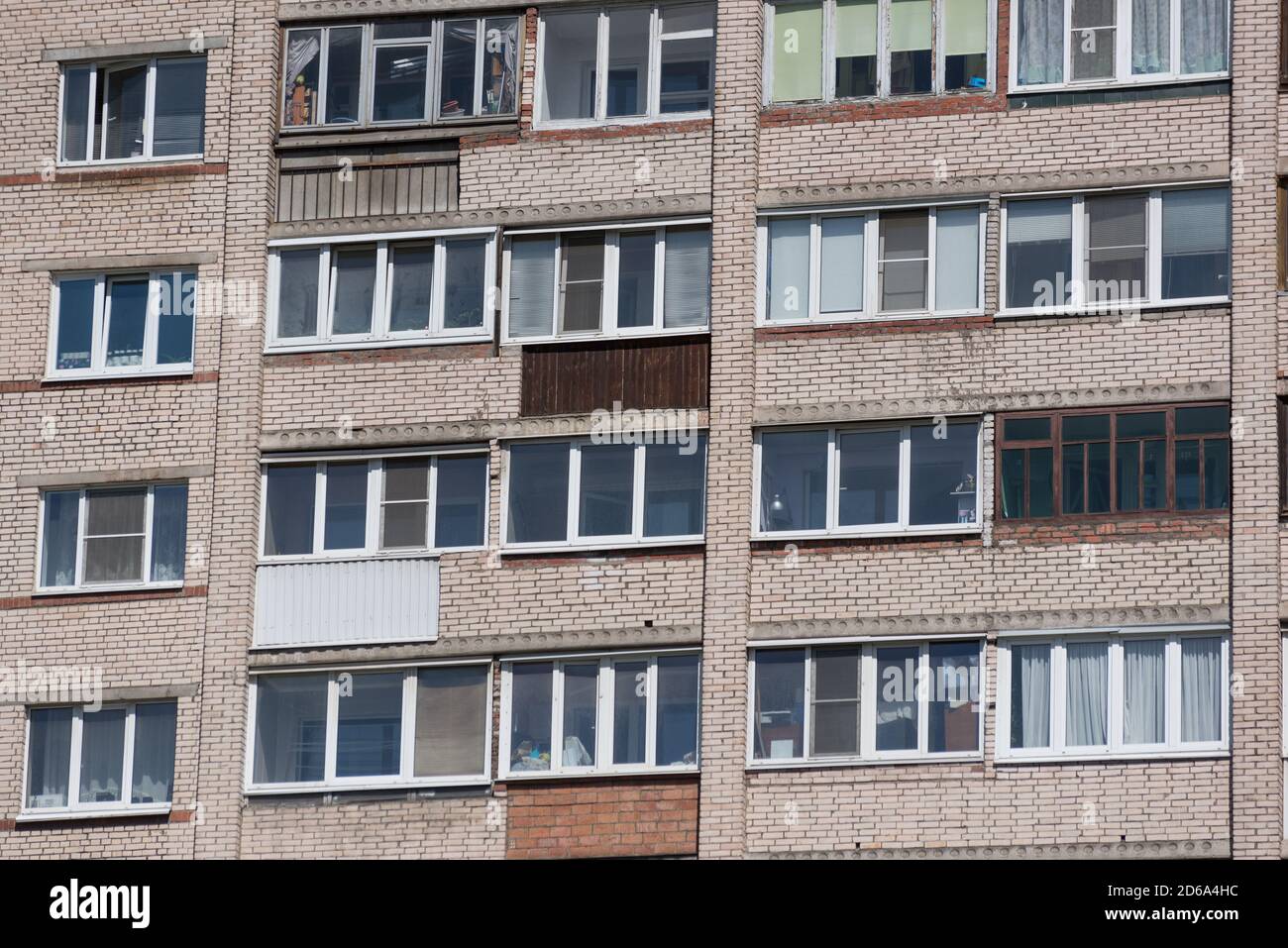 Typical facade of the panel building in the post Soviet countries Stock ...