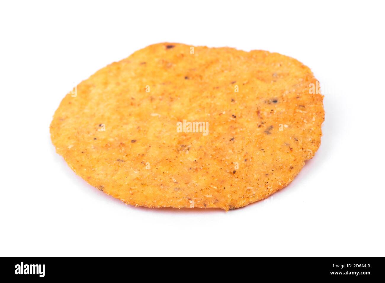 One round nacho isolated on white background Stock Photo - Alamy