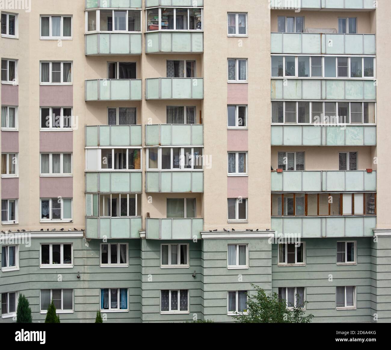 Typical facade of russian multi-storey residential building Stock Photo ...