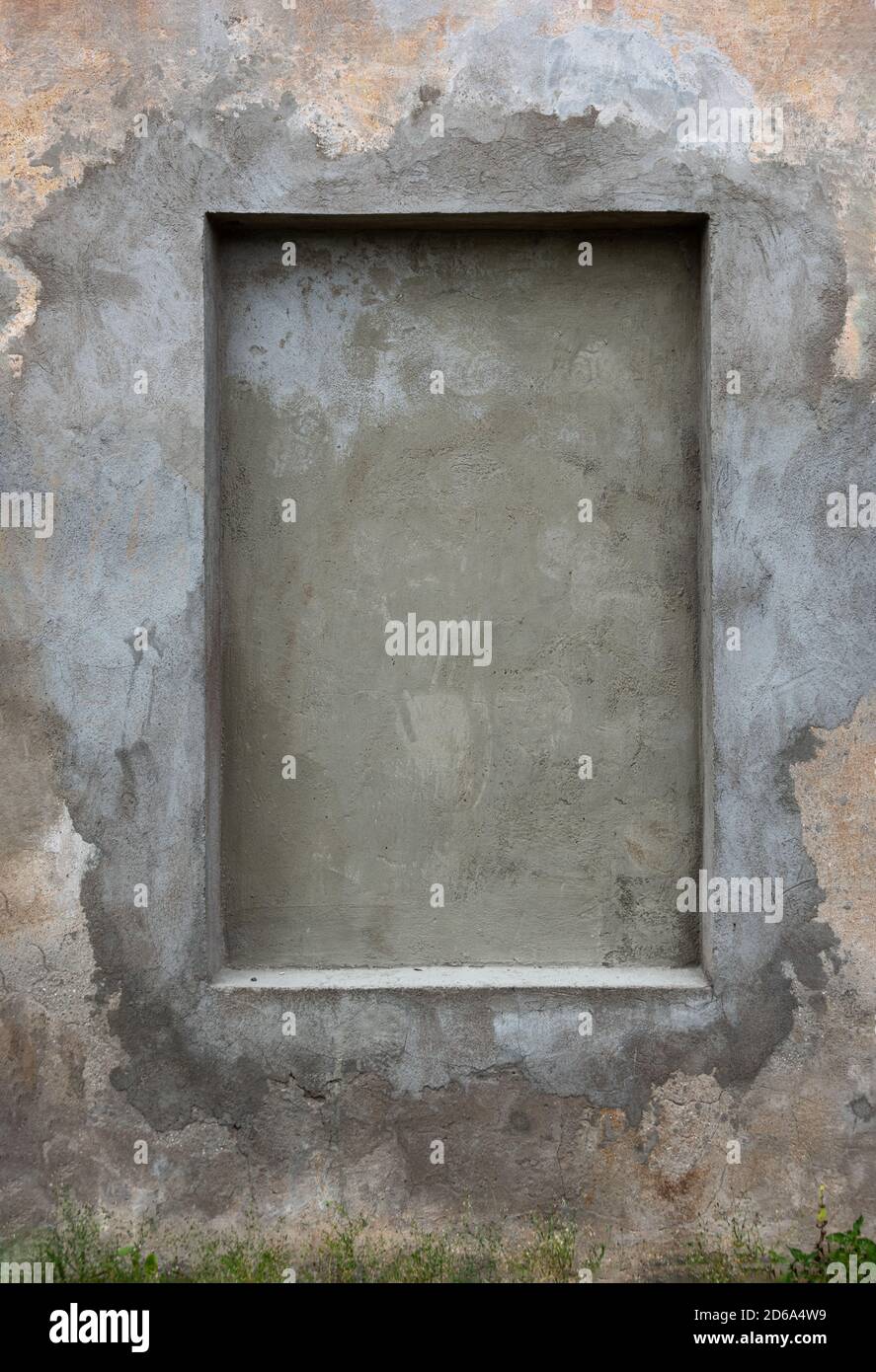 Rectangular recess in an old wall, vintage background Stock Photo - Alamy