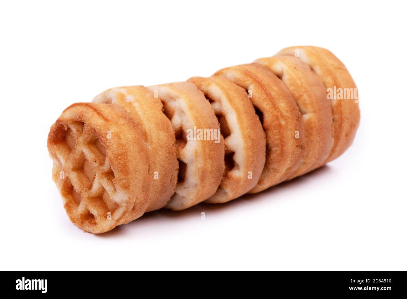 Group of small round waffles isolated on white background Stock Photo ...