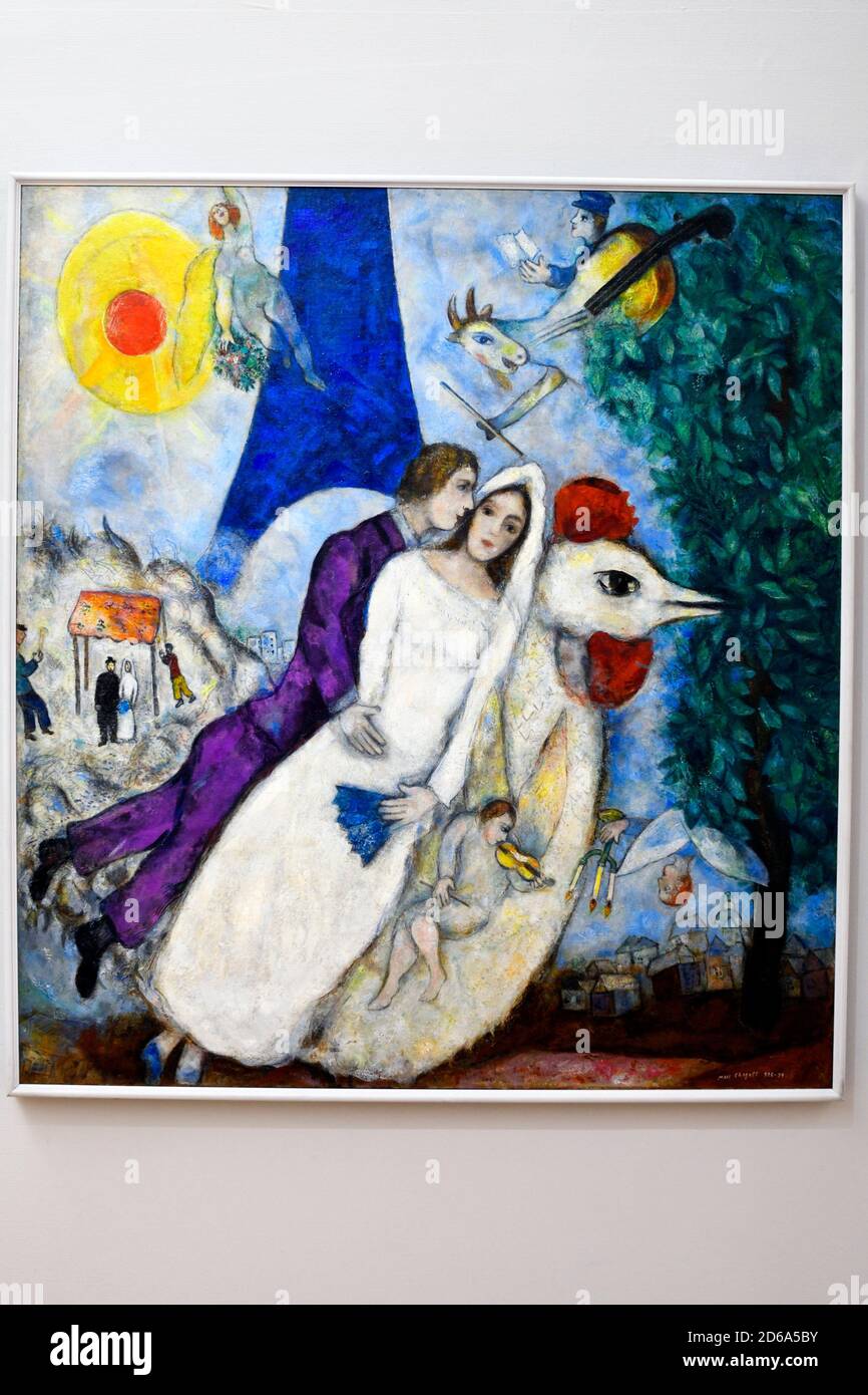 Les Mariés De La Tour Eiffel 1938 1939 Marc Chagall Georges Pompidou