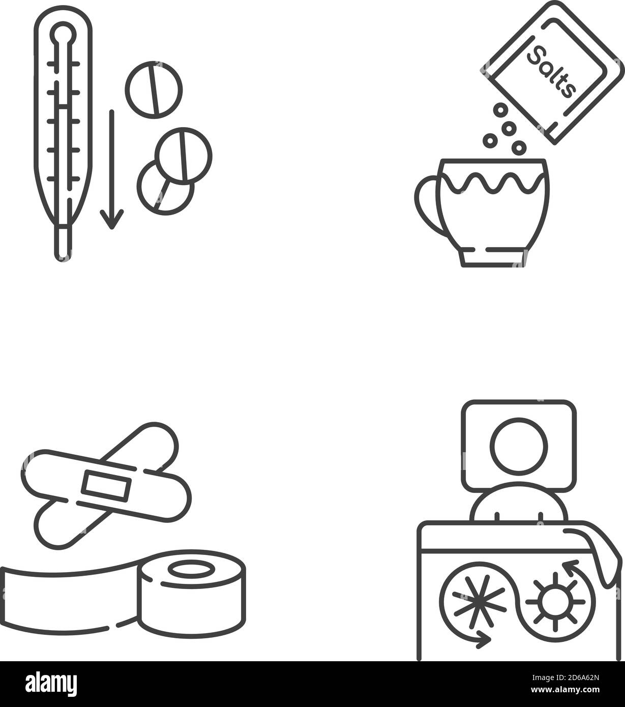 First aid medication linear icons set Stock Vector Image & Art - Alamy