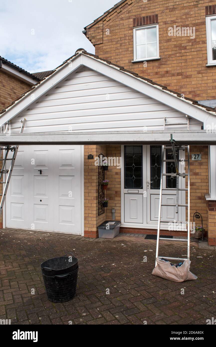 Repointing of the Gable on the apex of a roof accessed by ladders and ...