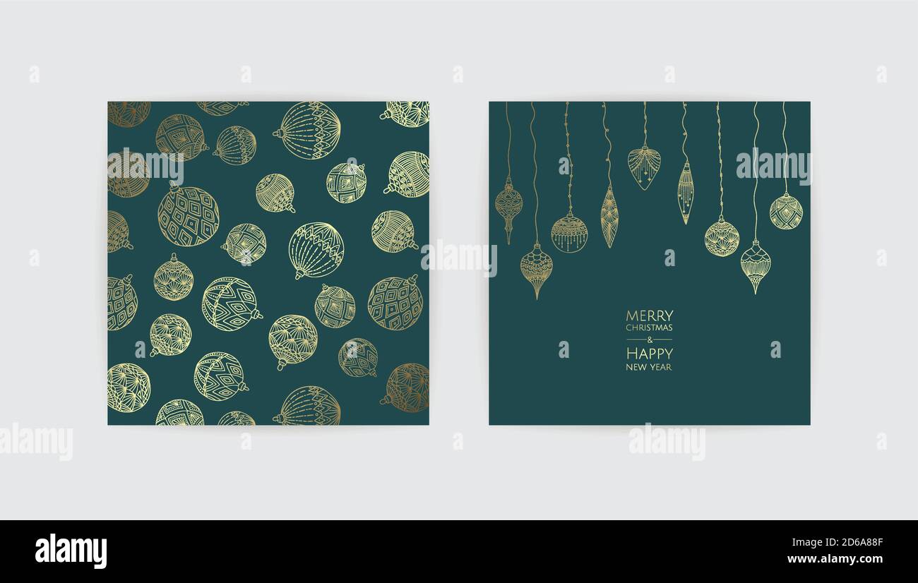 Vector Christmas Cards Set. Holiday Party Card Templates Design Stock ...
