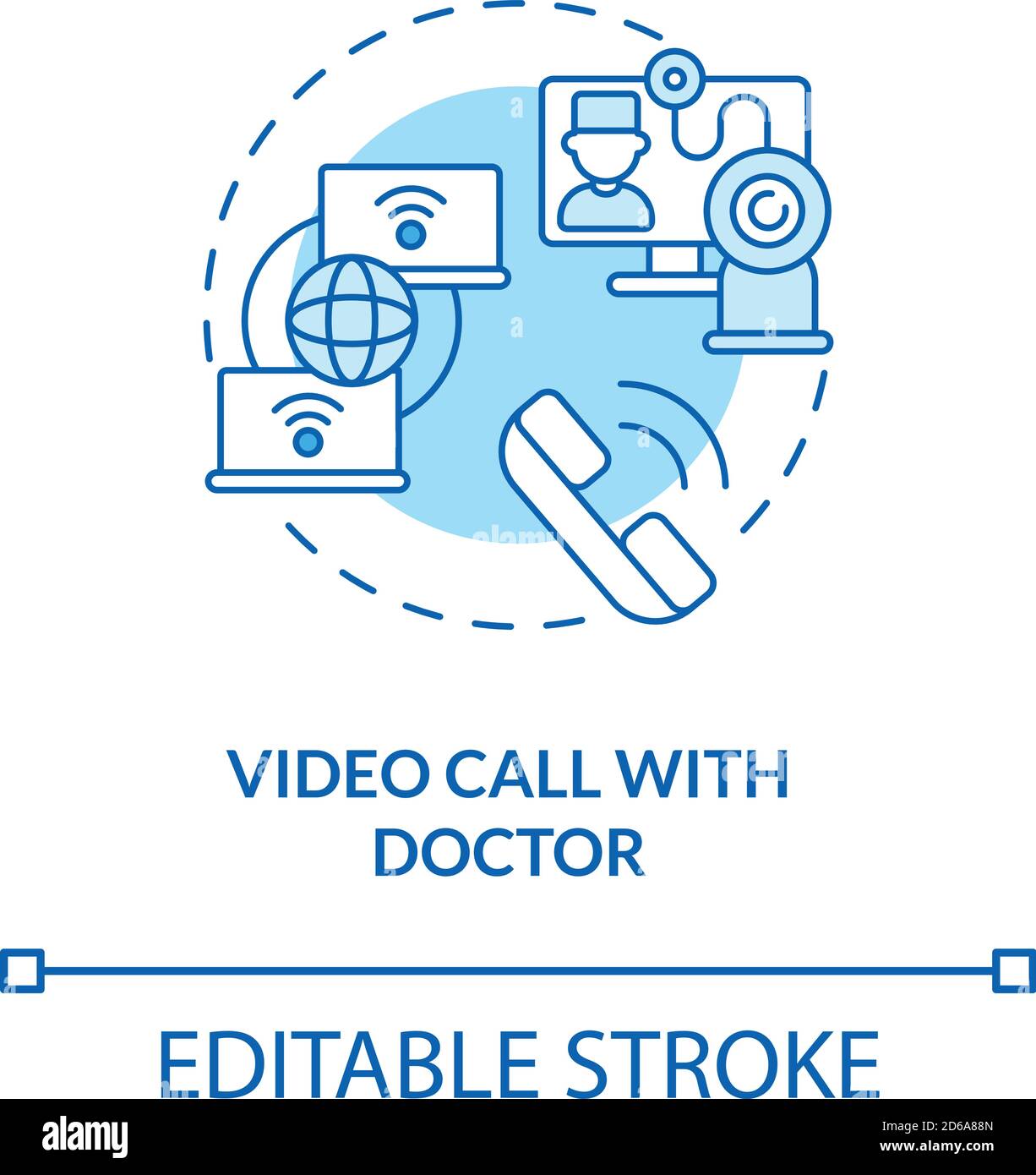 Doctor laptop phone call Stock Vector Images - Alamy