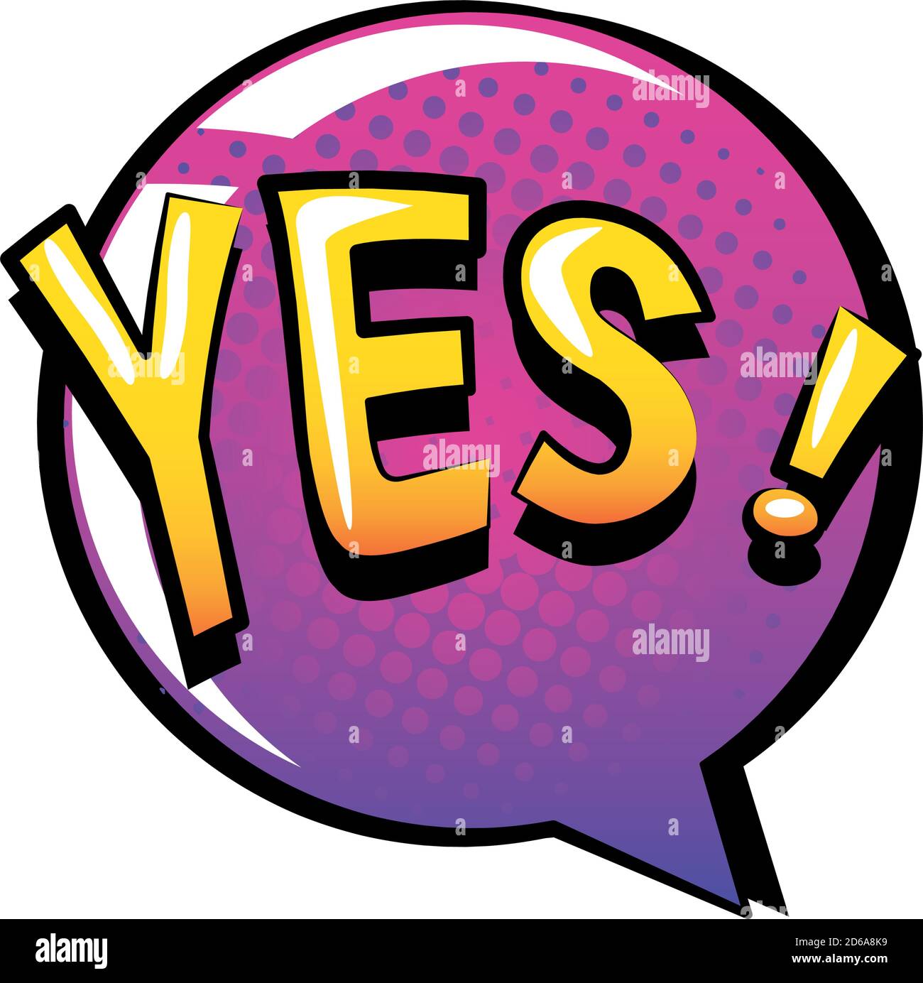 comic speech bubble with text yes on white background vector ...