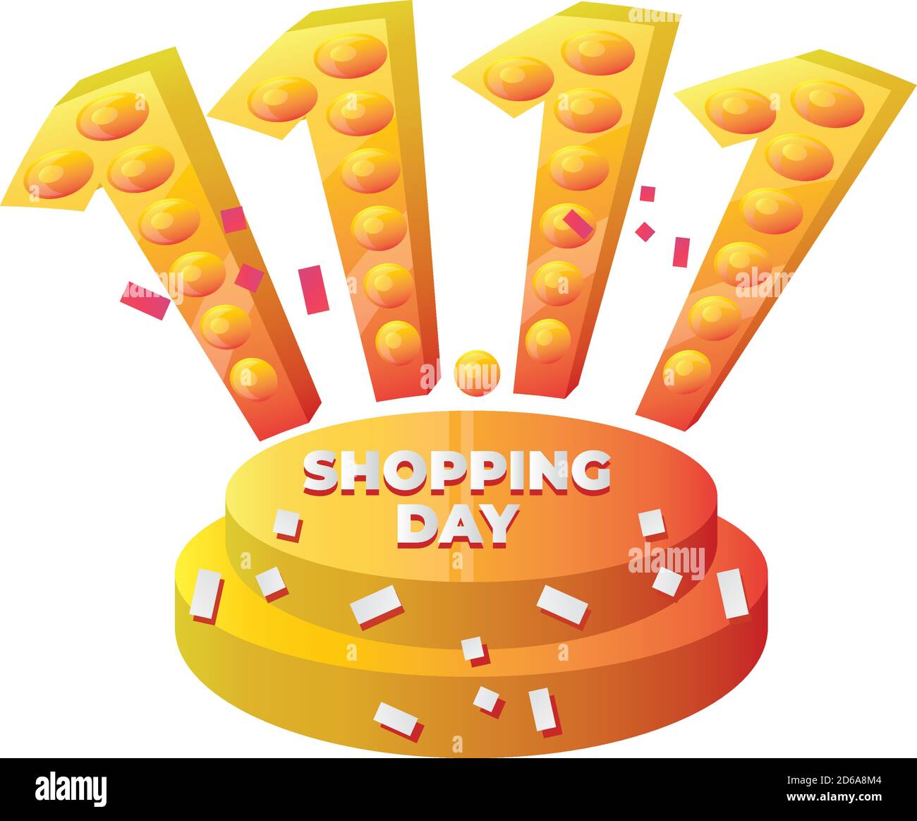 shopping day on pedestal lettering festival vector illustration ...