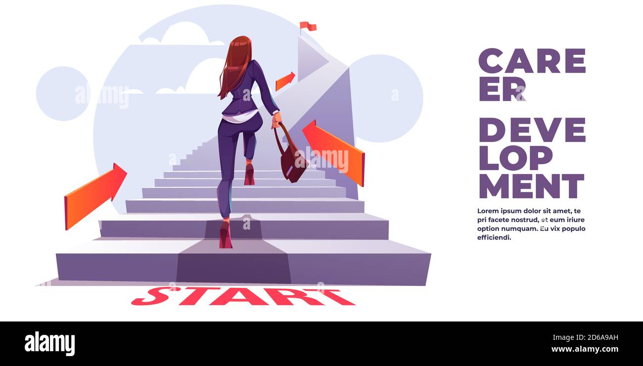 Career development banner. Concept of self build career, personal ...