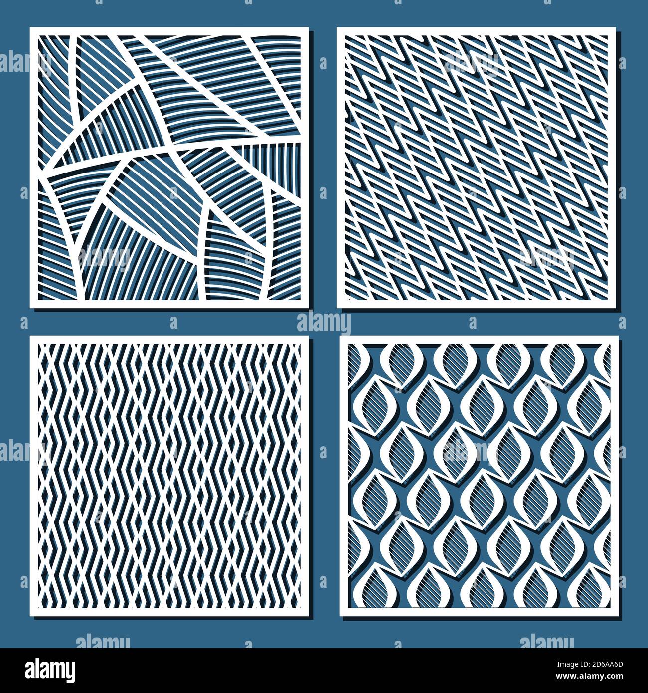 Abstract lines and shapes pattern for laser cutting. Universal greeting ...