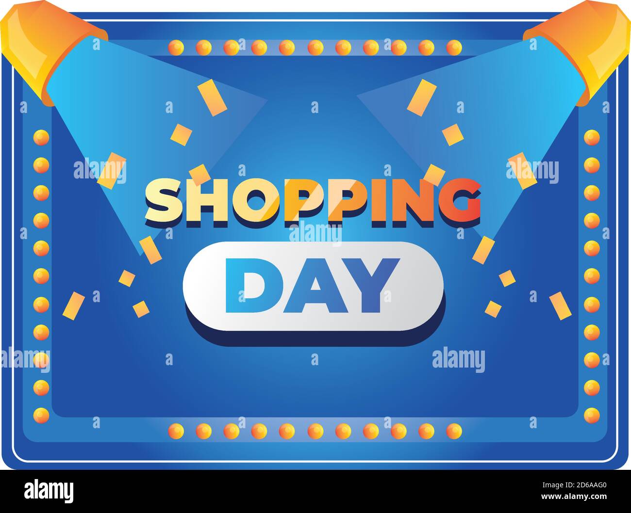 shopping day festival offer billboard with spotlights vector ...