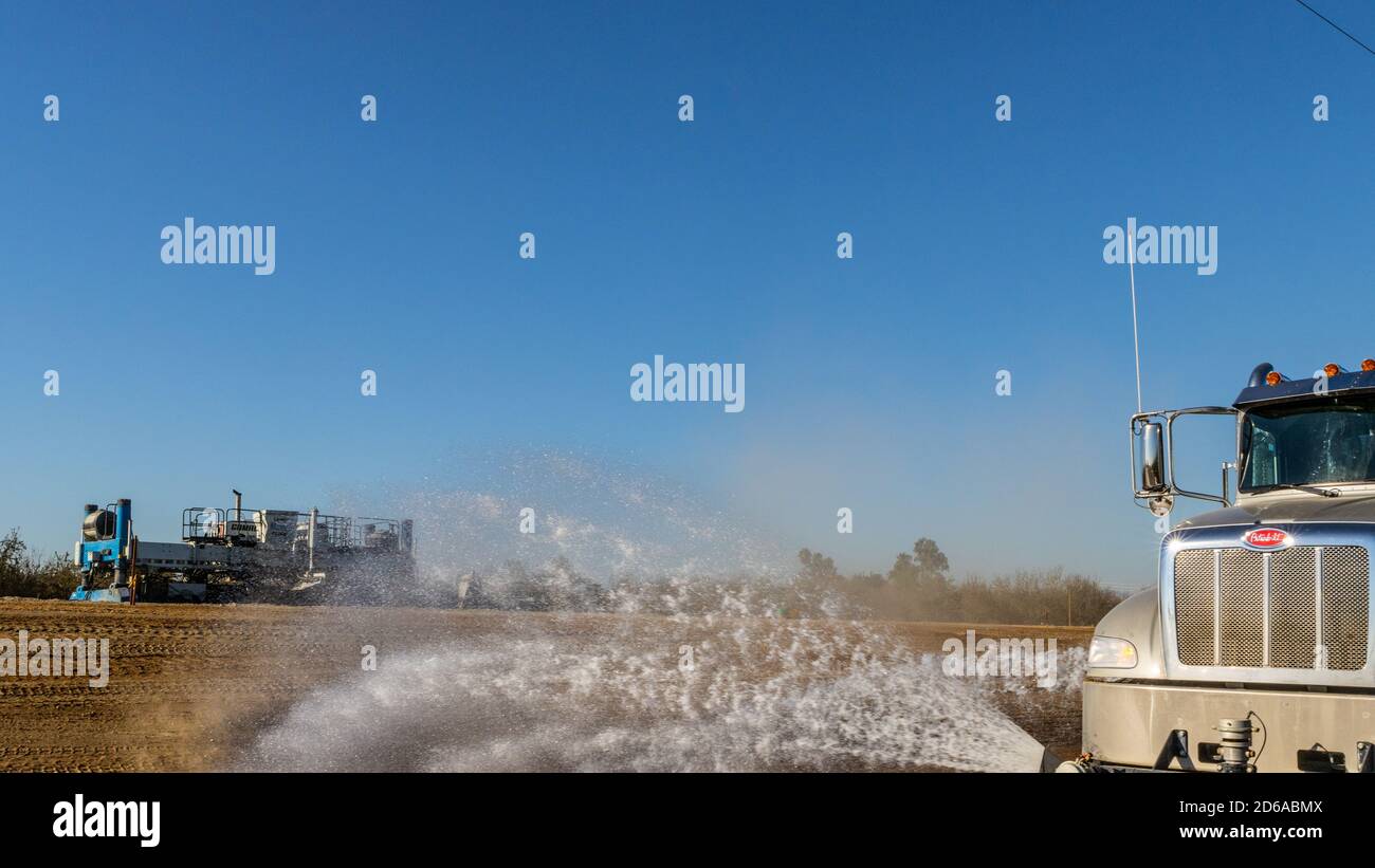 Heavy Equipment working on the Re-routing of Highway 132 in Modesto ...