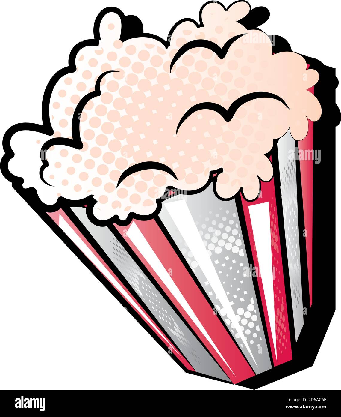 pop art style popcorn on white background vector illustration design ...