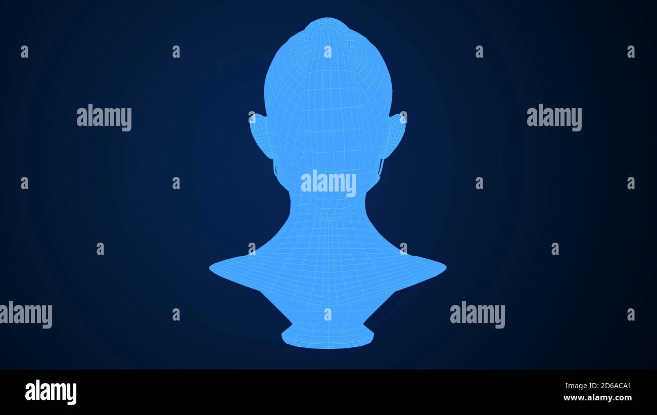 Covid 19 Mask With Mannequin Wireframe Glowing 3D Stock Photo - Alamy