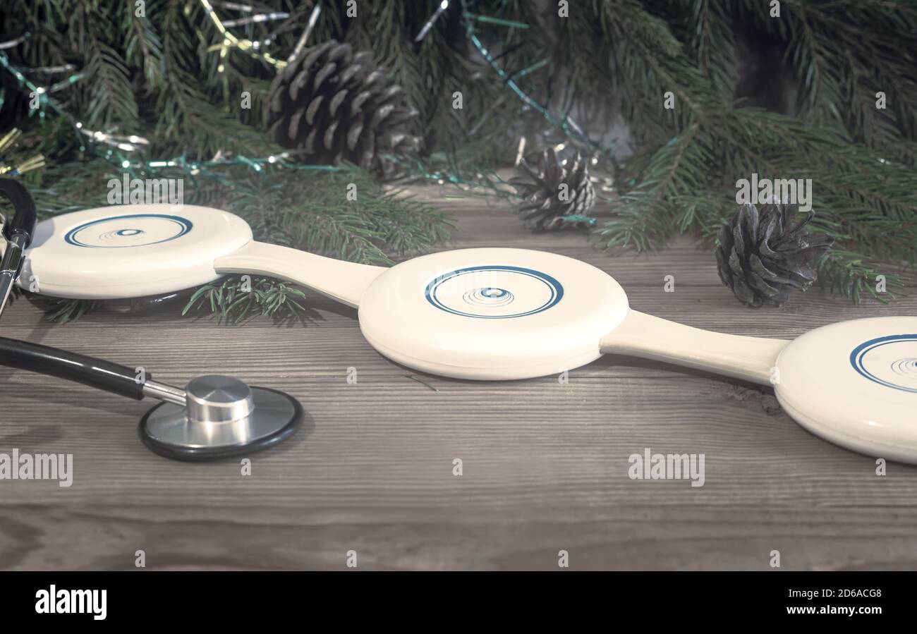 Christmas in medicine: stethoscope, medical device and Christmas ...