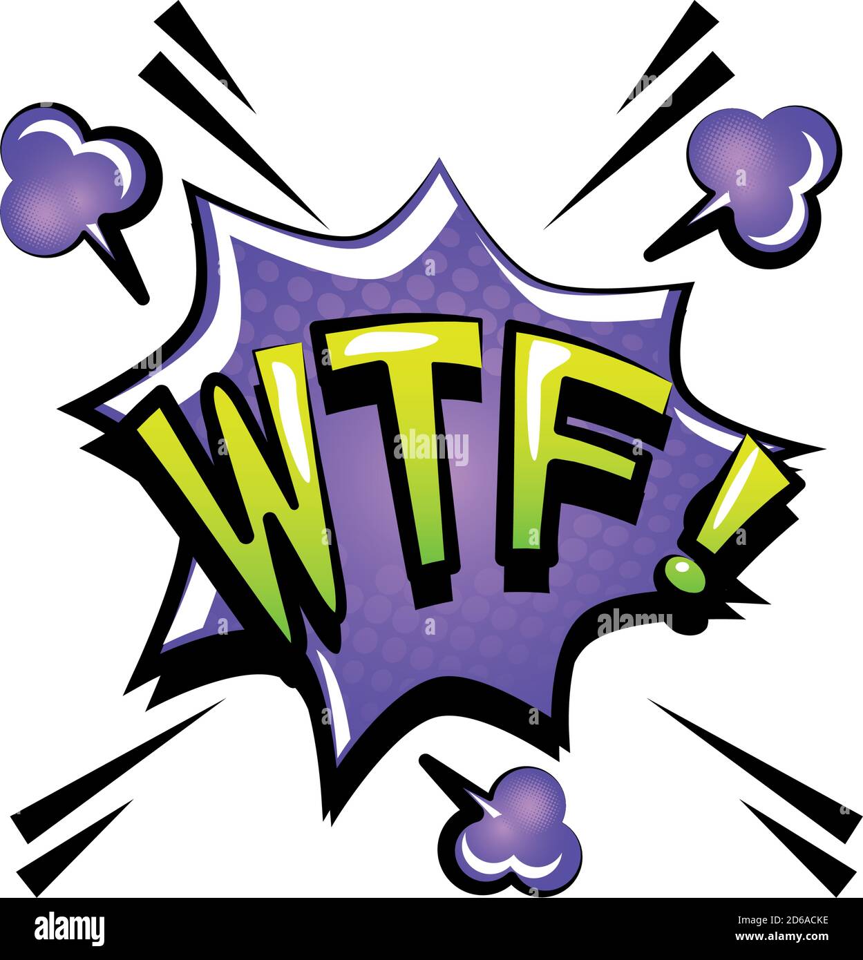 comic speech bubble with text wtf on white background vector ...