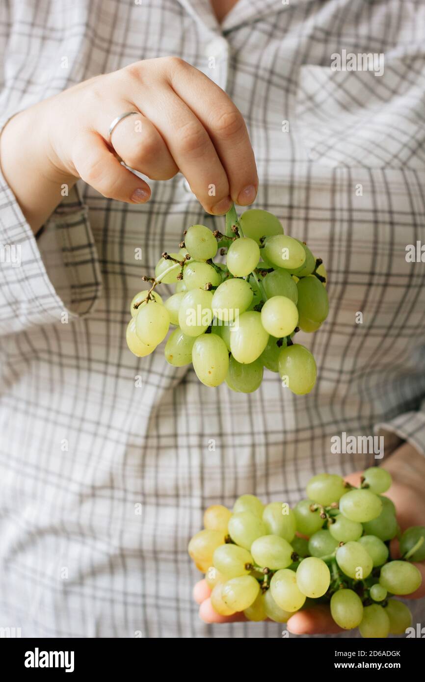 Woman holding grape fruits in her hands Stock Photo - Alamy