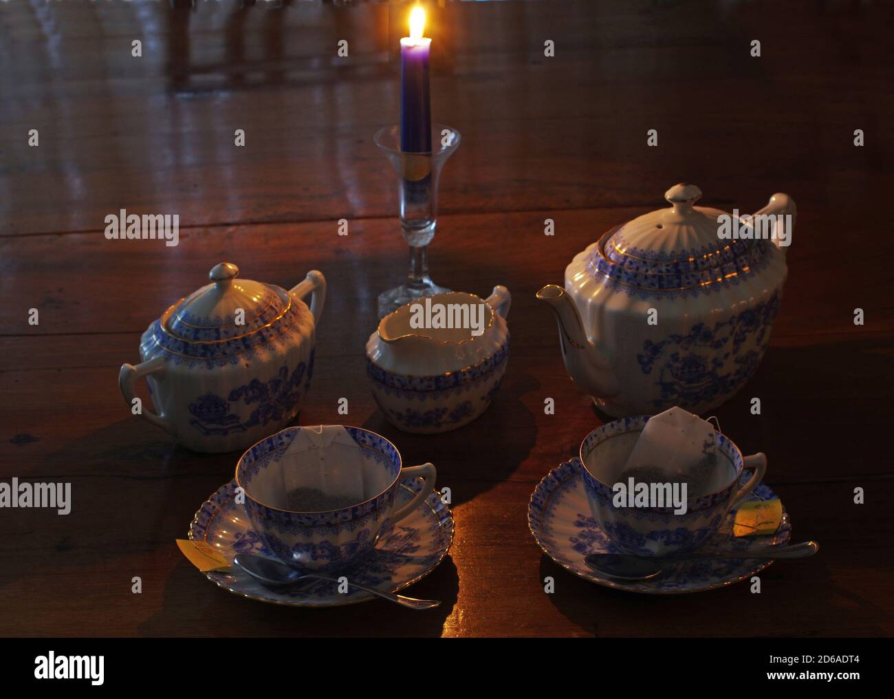 Tea for two at candlelight Stock Photo - Alamy