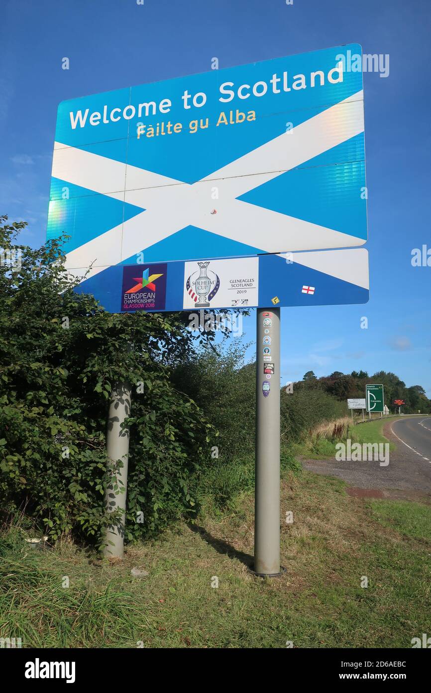 The Anglo-Scottish border. Great Britain. UK Stock Photo - Alamy
