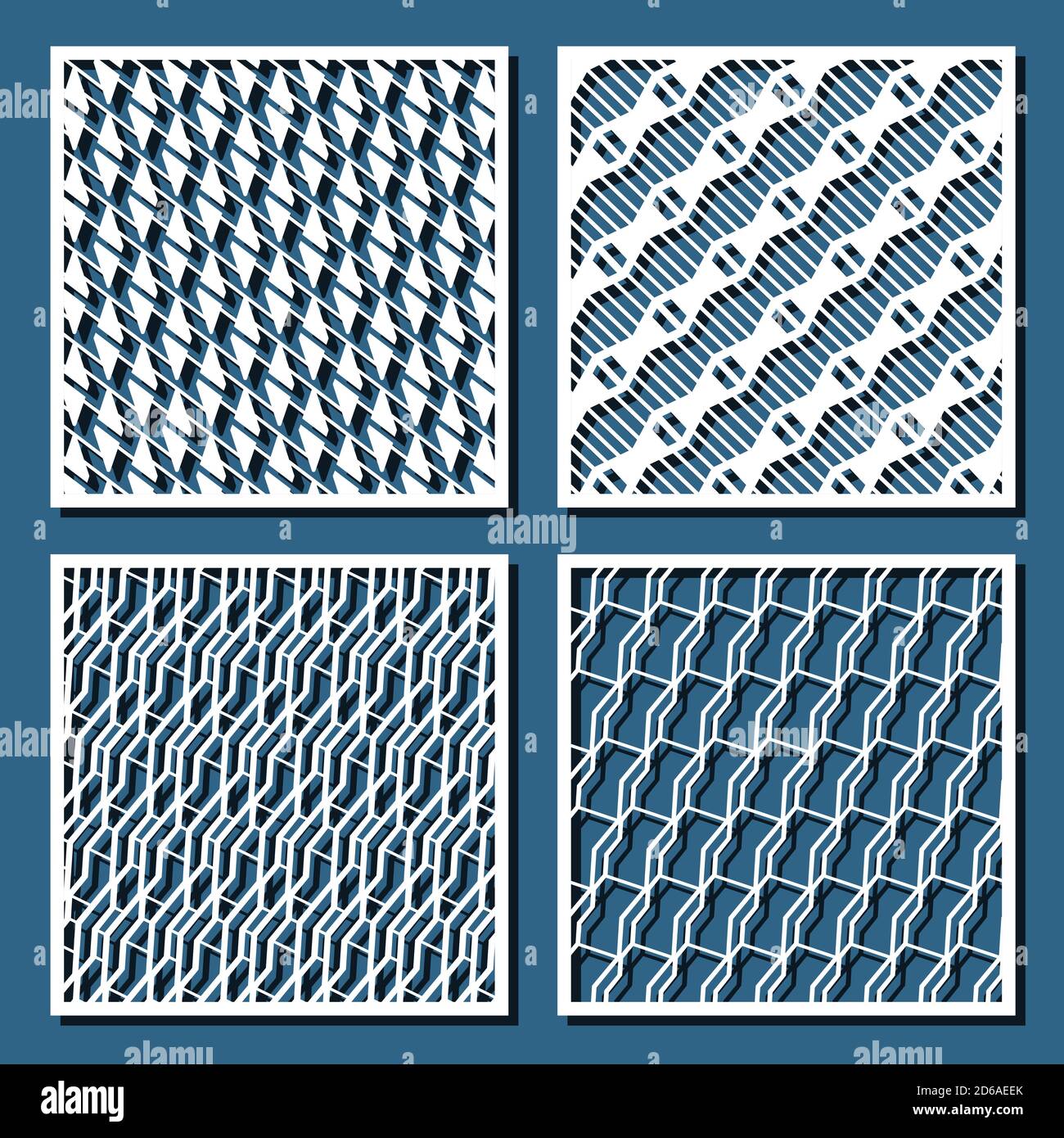Abstract lines and shapes pattern for laser cutting. Universal greeting ...