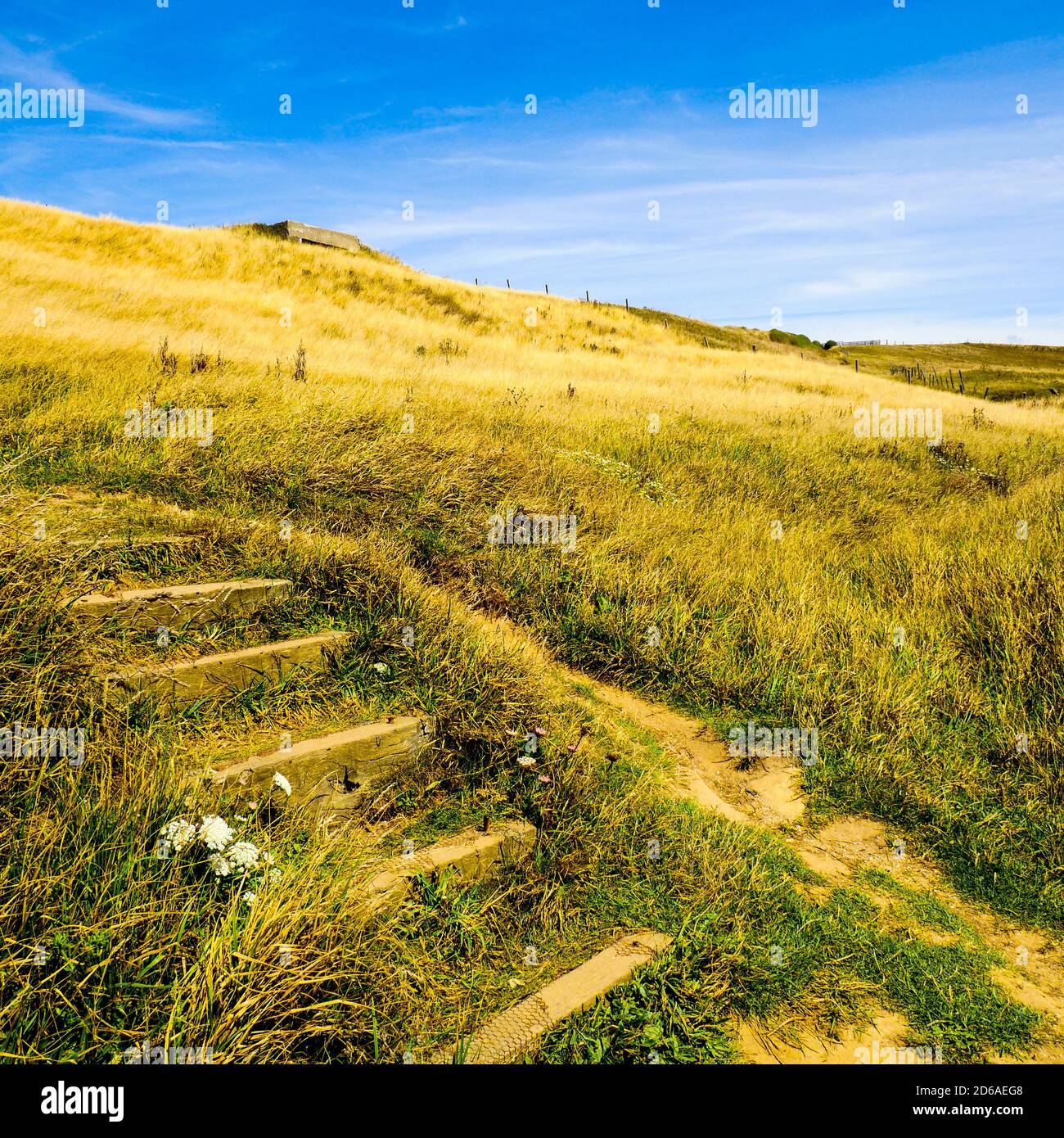 Coastal footpath, Équihen-Plage, Hauts-de-France, Picardie, France ...