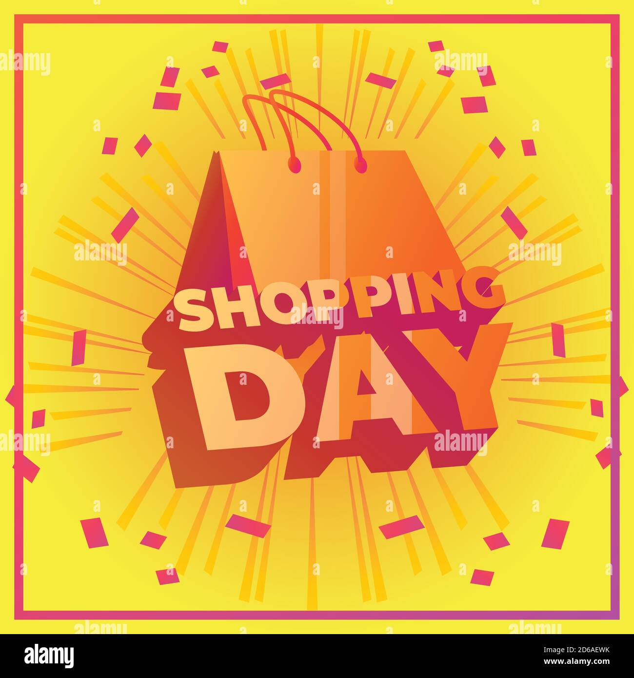 shopping day bag with confetti poster or banner celebration special ...