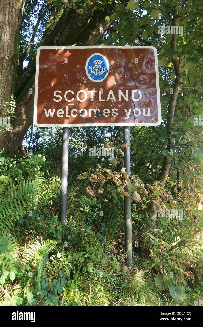 The Anglo-Scottish border. Great Britain. UK Stock Photo - Alamy