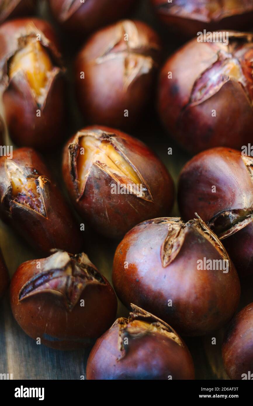 Organic Roasted chestnuts, healthy and delicious food Stock Photo - Alamy