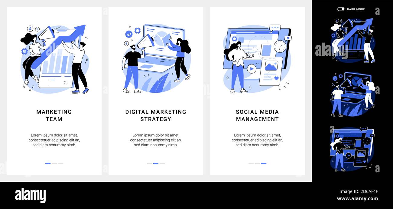 Digital marketing strategy mobile app UI kit Stock Vector Image & Art ...