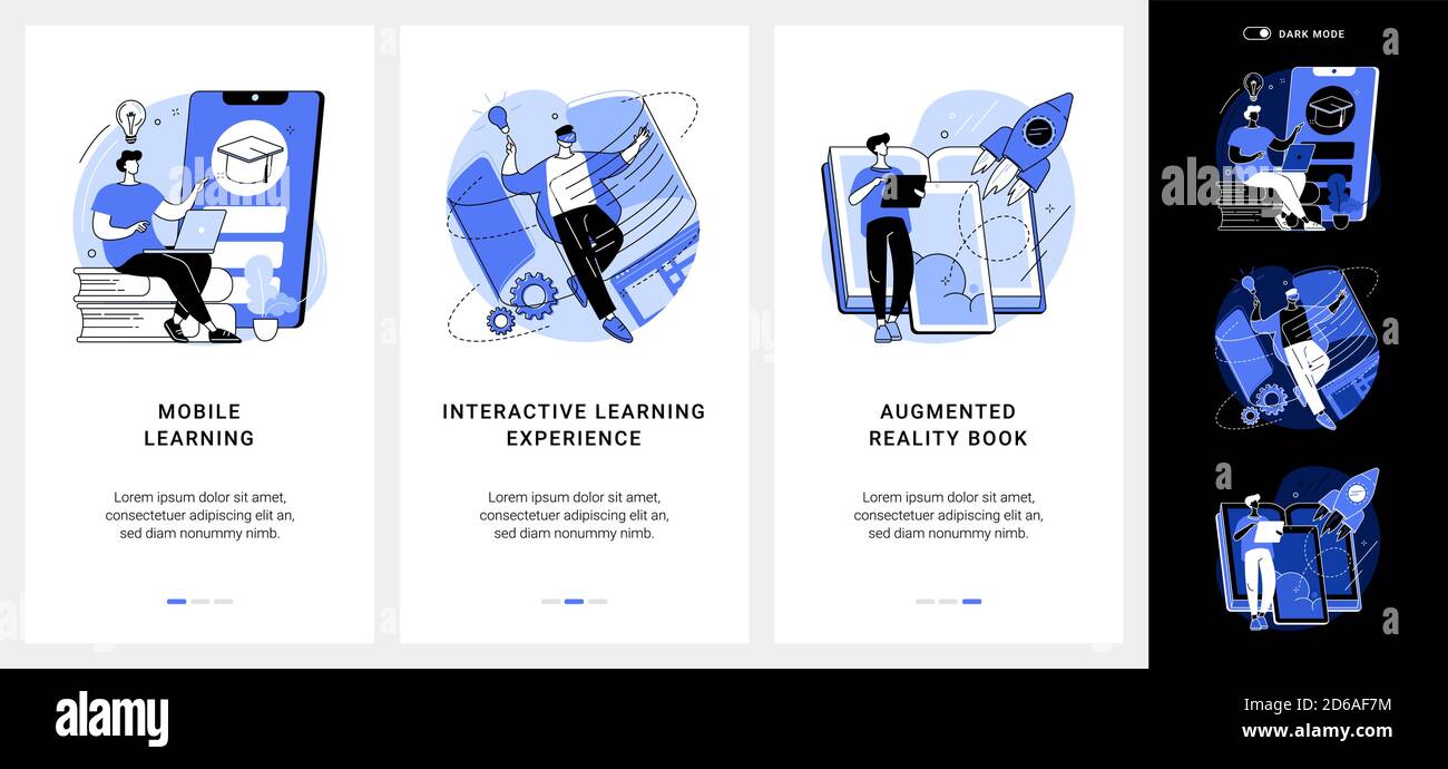 Interactive learning mobile app UI kit Stock Vector Image & Art - Alamy