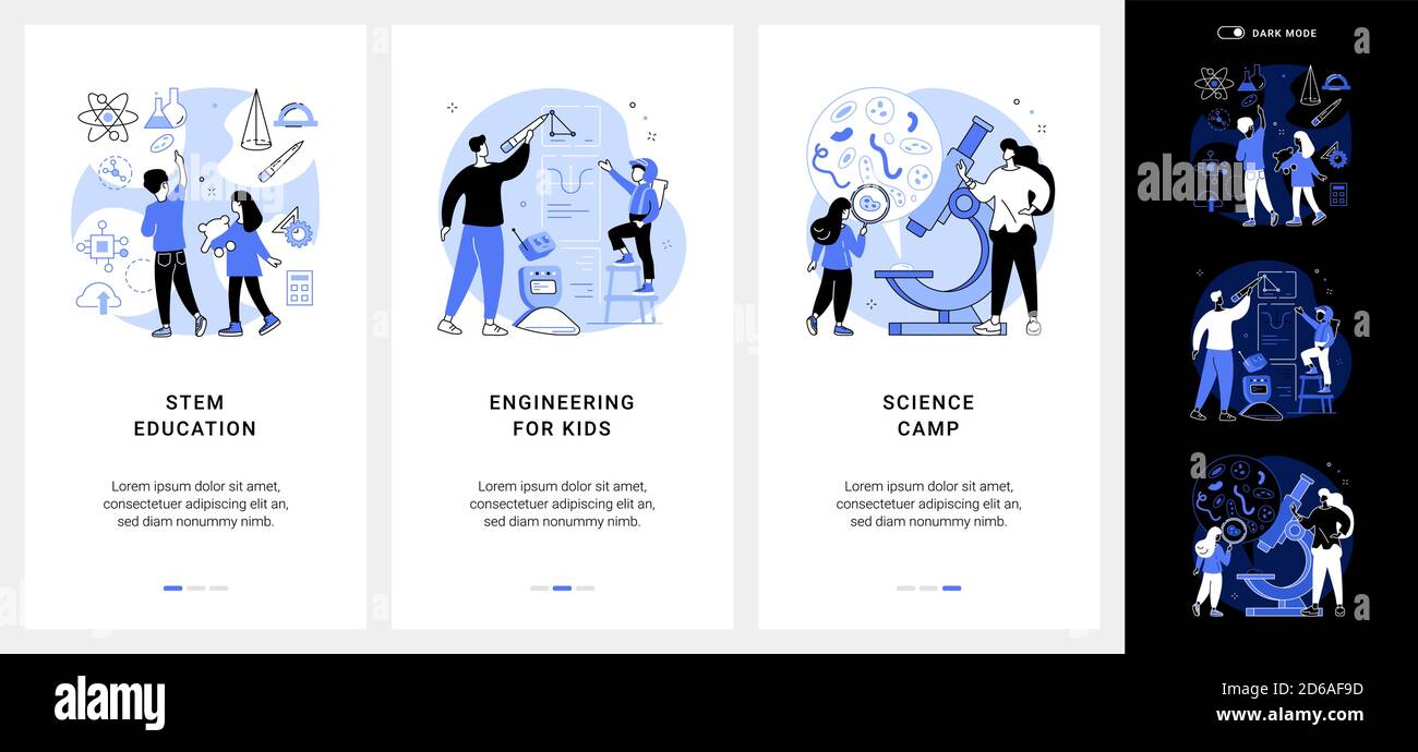 Fun learning activities mobile app UI kit Stock Vector Image & Art - Alamy