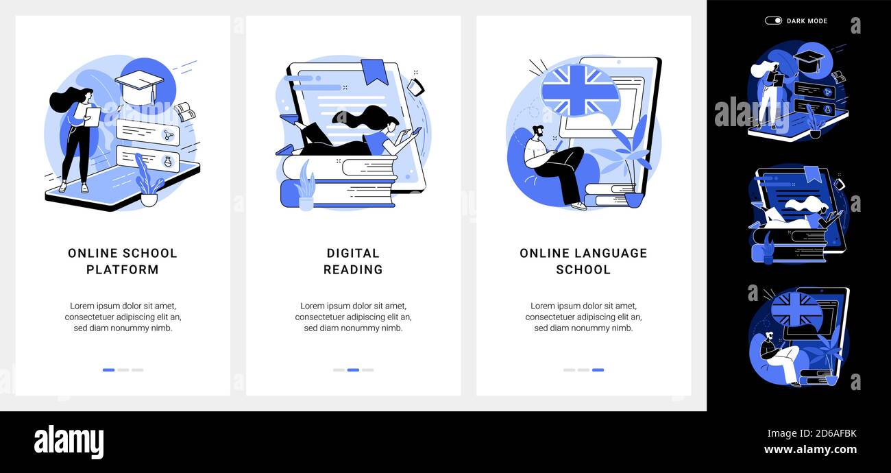 Online education mobile app UI kit Stock Vector Image & Art - Alamy