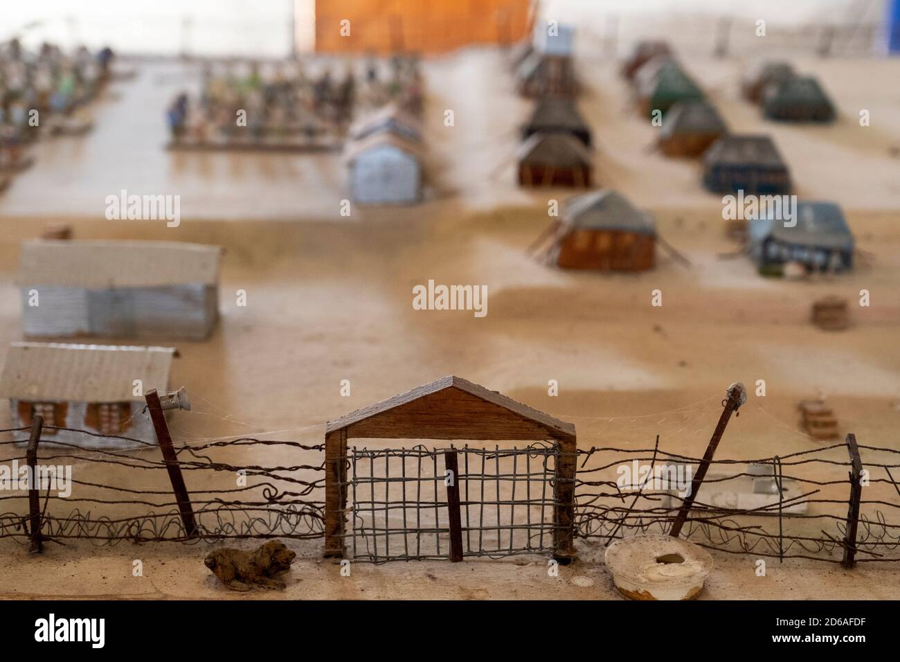 Miniature model of Polemi Concentration Camp, Stroumpi , built to house ...