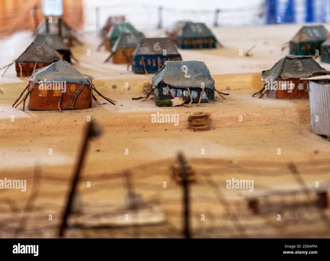 Miniature model of Polemi Concentration Camp, Stroumpi , built to house ...