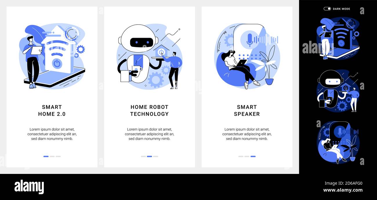 Smart living environment mobile app UI kit Stock Vector Image & Art - Alamy