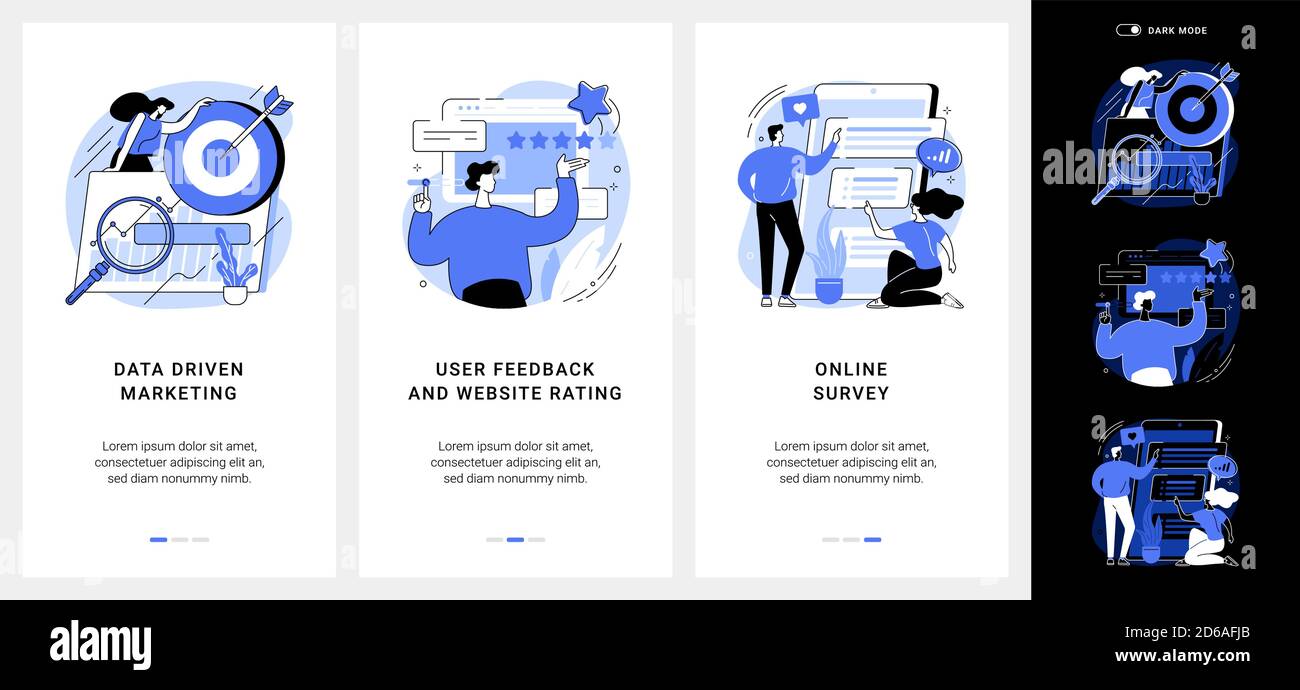 Customer behavior analysis mobile app UI kit Stock Vector Image & Art ...