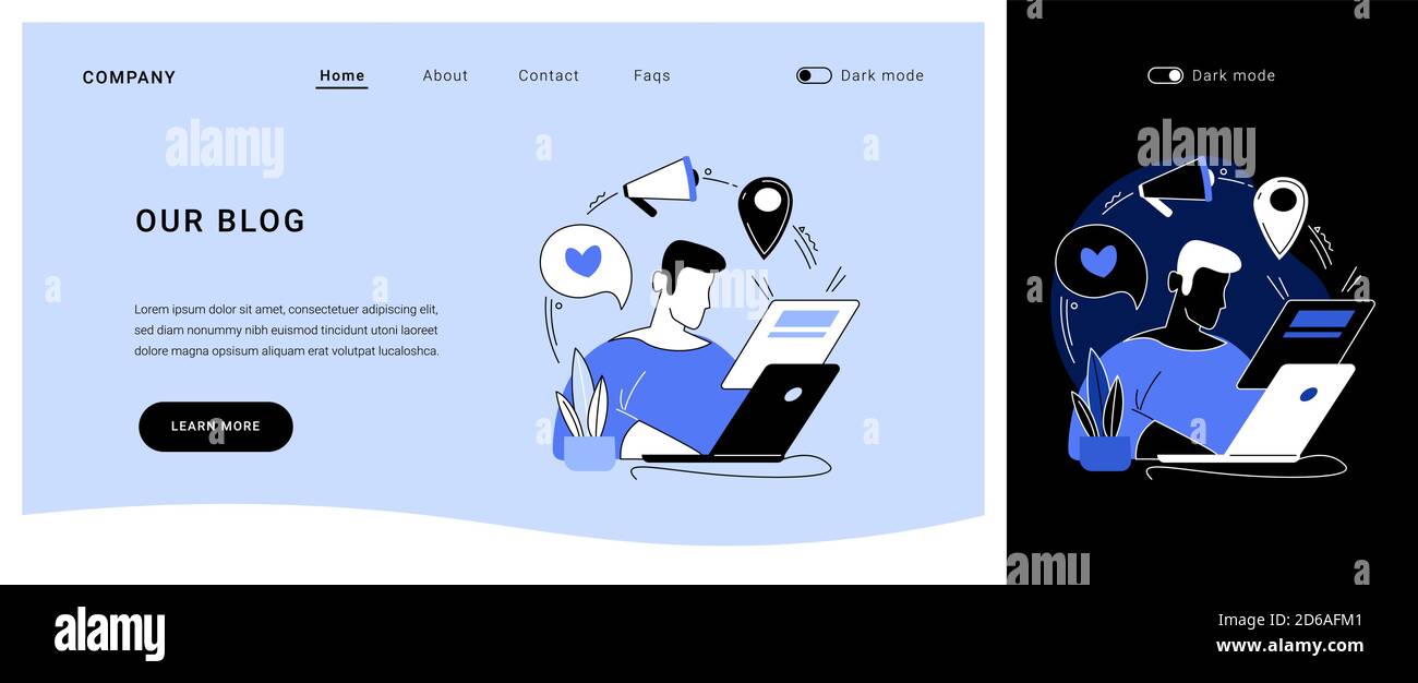 Blog articles vector concept landing page Stock Vector Image & Art - Alamy