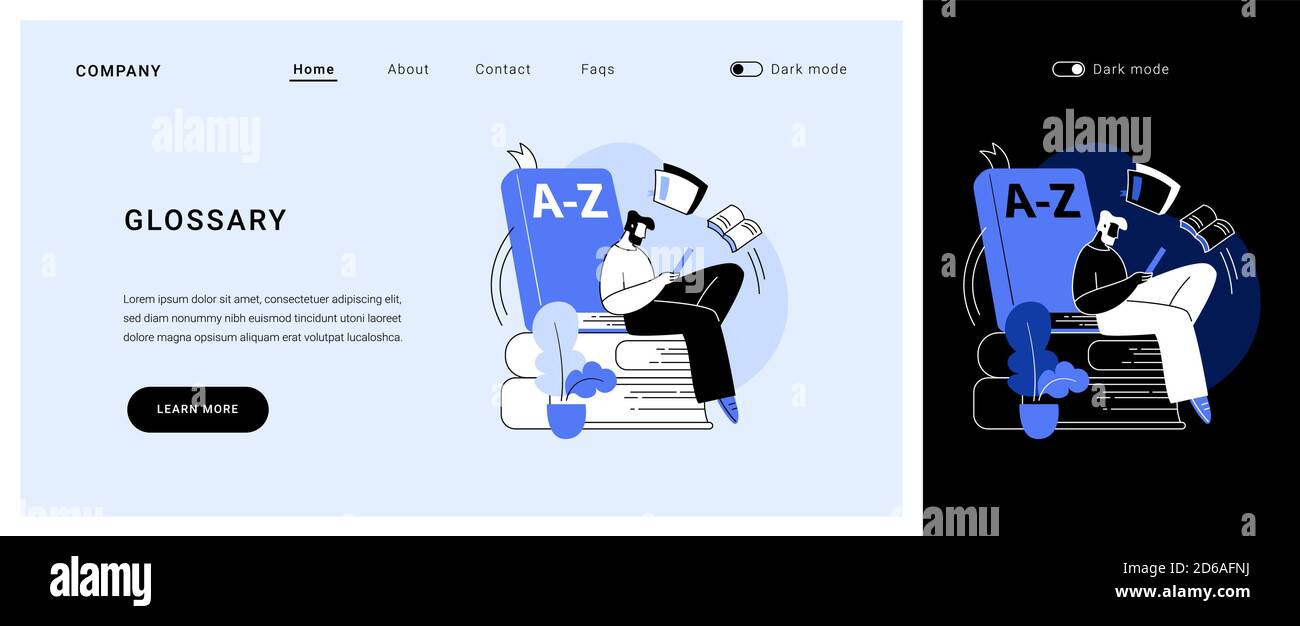 Glossary vector concept landing page Stock Vector Image & Art - Alamy