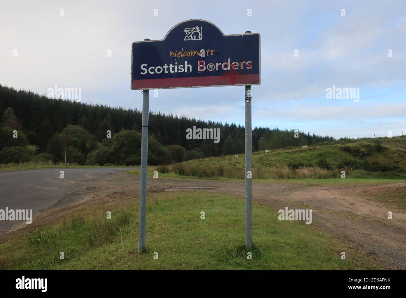 The Anglo-Scottish border. Great Britain. UK Stock Photo - Alamy
