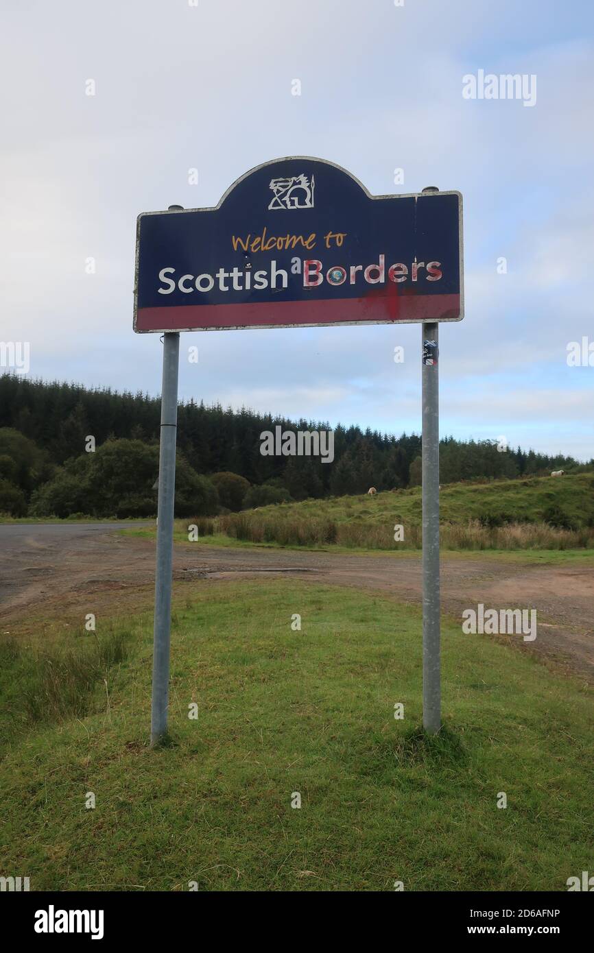 The Anglo-Scottish border. Great Britain. UK Stock Photo - Alamy