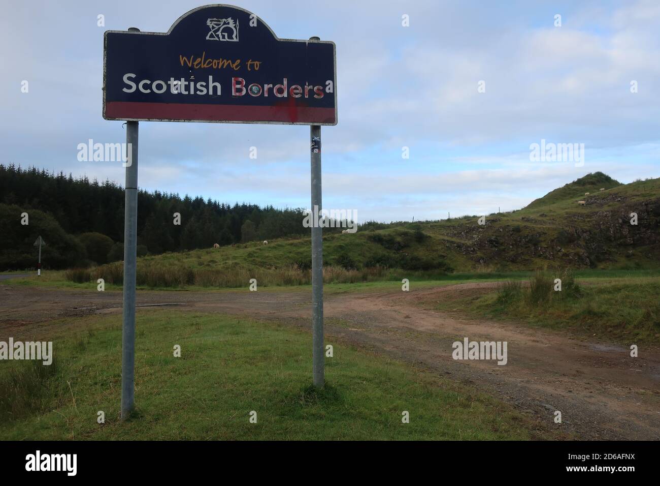 The Anglo-Scottish border. Great Britain. UK Stock Photo - Alamy
